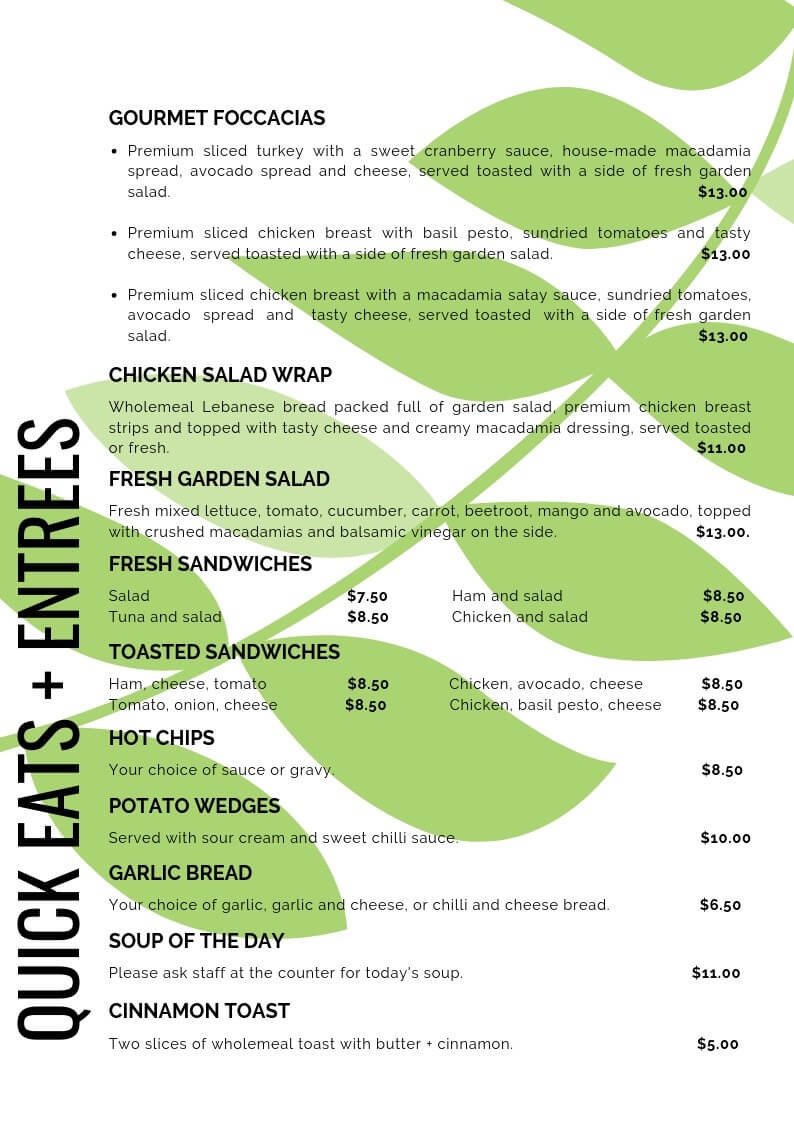 Quick Eats and Entrees